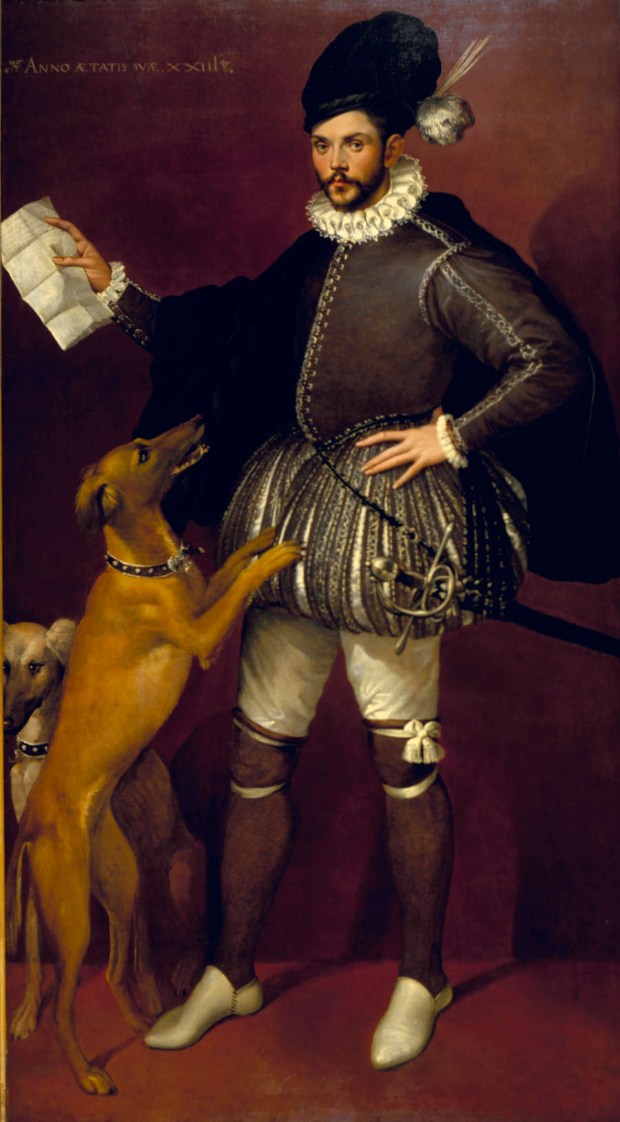 Portrait of a Cavalier with His Hunting Dogs | RISD Museum