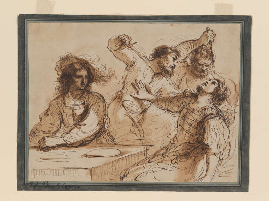 The Assassination of Amnon at the Feast of His Half-brother, Absalom ...